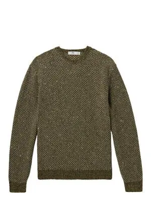 Inis Meáin Breidin Merino Wool And Cashmere-blend Sweater - Green