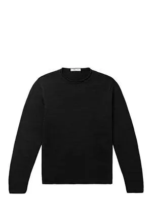 Inis Meáin Wool And Linen-blend Sweater - Black