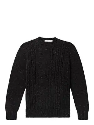 Inis Meáin Ridges Slim-fit Cable-knit Aran Sweater - Black