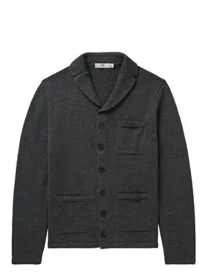 Inis Meáin Wool And Linen-blend 'pub Jacket' Cardigan - Gray