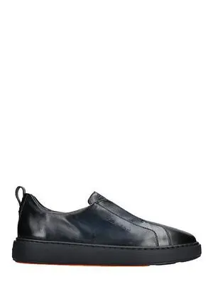 Santoni Victory Leather Low-top Trainers - Navy