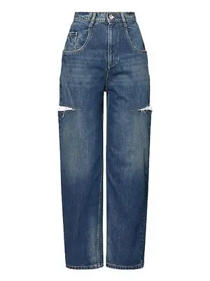 MAISON MARGIELA Cut-out Wide-leg Denim Jeans - Washed Indigo