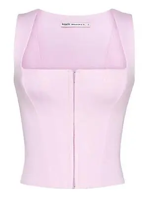 House Of Cb Woven Balconette Corset Top - Ballerina Pink