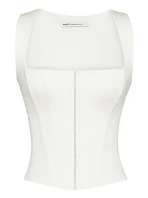 House Of Cb Woven Balconette Corset Top - Ivory
