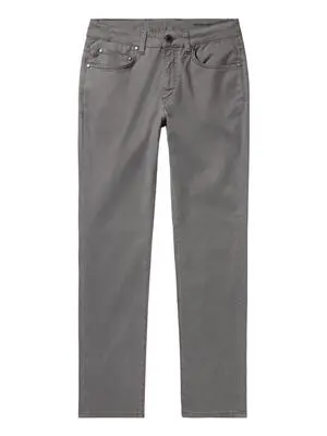 Boglioli Slim-fit Straight-leg Cotton-blend Twill Trousers - Gray
