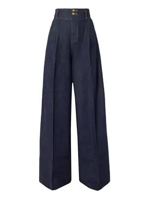 ZIMMERMANN Hypnotic Pleated Wide-Leg Jeans