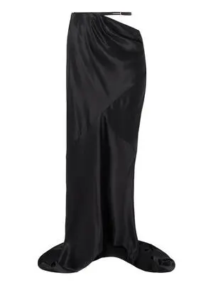 TOM FORD Belted Draped Silk-satin Maxi Skirt - Black