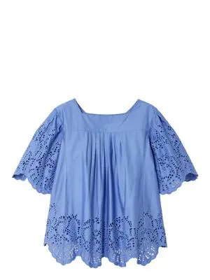 Thierry Colson Scarletta Broderie Anglaise Blouse - Blue
