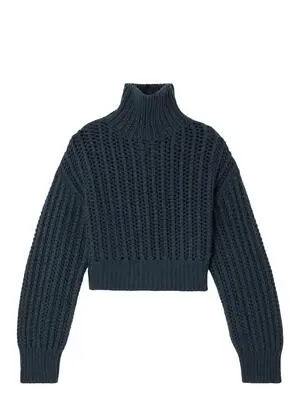 Brunello Cucinelli Ribbed Cashmere Turtleneck Sweater - Blue