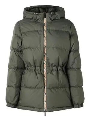 Burberry Hooded Quilted Shell Down Coat - Green