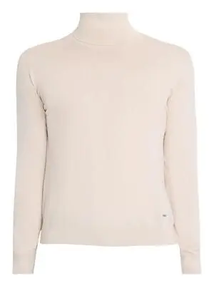 Brioni Cashmere And Silk Slim Turtleneck Sweater Ivory