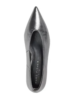 Marc Fisher Cecile Leather Pumps - Silver