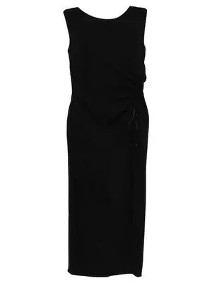 LESS Gathered Detail Dress - Black