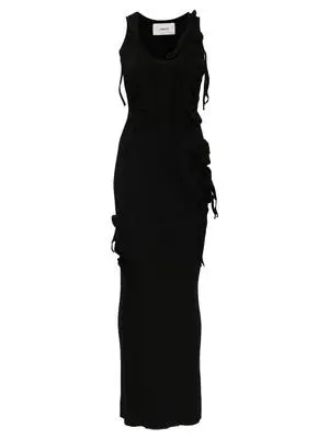 Coperni Ribbon-detail Knitted Maxi Dress - Black