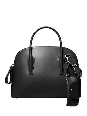 Michael Kors Kaitlin Large Leather Dome Satchel - Black