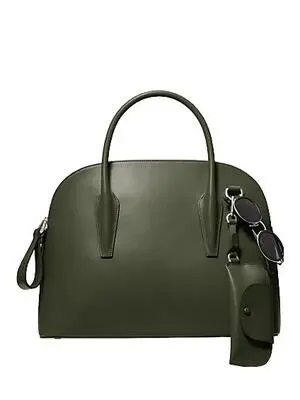 Michael Kors Kaitlin Large Leather Dome Satchel Green