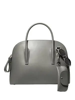 Michael Kors Kaitlin Large Leather Dome Satchel - Grey