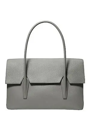 Michael Kors Natasha Large Leather Satchel - Grey