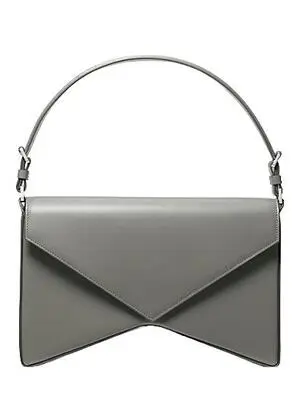Michael Kors Manhatta Large Leather Shoulder Bag - Grey