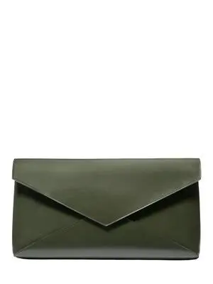 Michael Kors Jeanne Medium Leather Envelope Clutch - Green