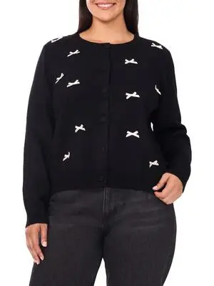 CECE DUPRAZ Ribbon Appliqué Cardigan - Rich Black