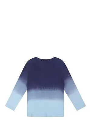 DEUX PAR DEUX Long Sleeve Organic Cotton Gradient Jersey Tee - Blue