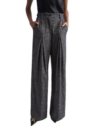 Dolce & Gabbana Pleated Stripe Virgin Wool Blend Pants - S8051 Rigato