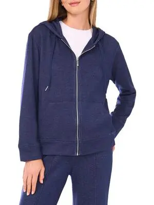 Vince Camuto Relaxed Fit Zip-Up Hoodie Dusk