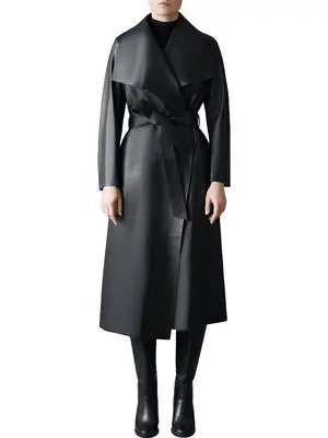 Mackage Mai Leather Trench Coat - Black