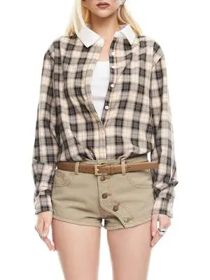 LIONESS Vacanza Plaid Shirt