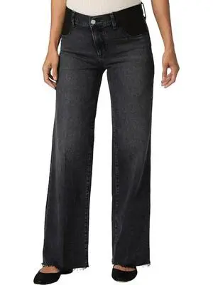Paige Anessa Wide Leg Maternity Jeans - Viper Black