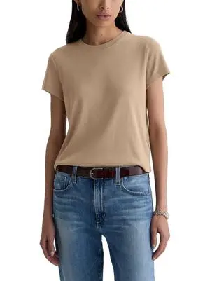 Ag Sadie Crop T-Shirt Khaki Sand