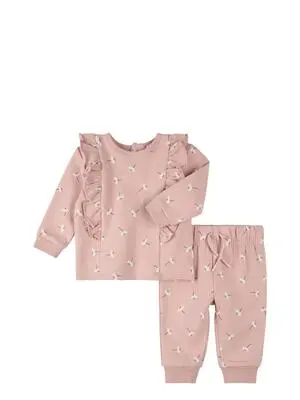 PETIT LEM Daisy Print Sweatshirt And Joggers Set - Pink