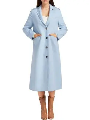 BELLE & BLOOM Wool-blend Longline Coat - Sky Blue