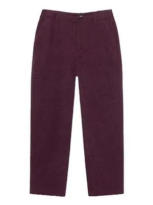 StÜssy Relaxed Textured Wool Trousers - Wine