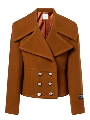 Patou Cropped Wool-blend Jacket - Brown