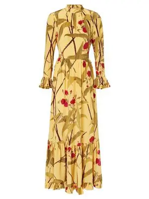 La DoubleJ Visconti Silk Crêpe De Chine Maxi Dress - Yellow