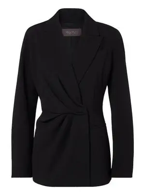 Max Mara Draped Cady Wrap Jacket - Black