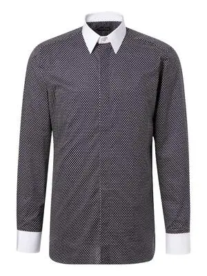 TOM FORD Polka-dot Cotton Poplin Shirt - Black