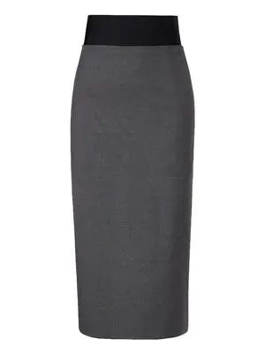Sportmax Finire Virgin Wool Pencil Skirt - Grey