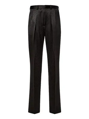 TOM FORD Jacquard Polka-dot Satin Suit Pants - Black