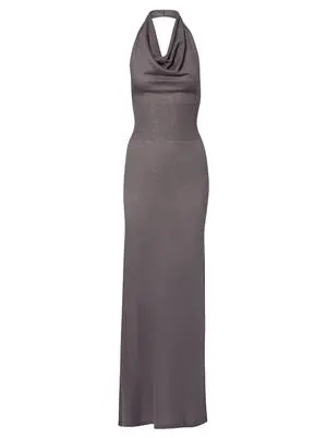 AYA MUSE Reed Halterneck Maxi Dress - Grey