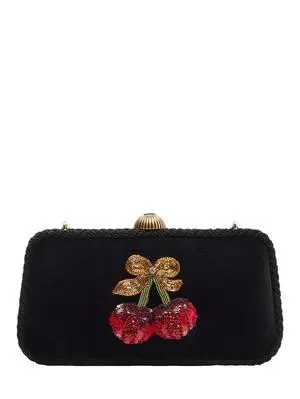 Valentino Garavani Carry Secrets Embellished Velvet Clutch - Black