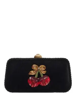 Valentino Garavani Carry Secrets Embellished Velvet Clutch - Black