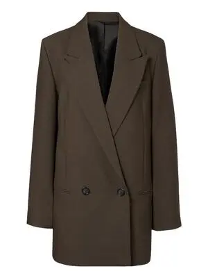 TOTÊME Double-breasted Wool-blend Blazer - Brown
