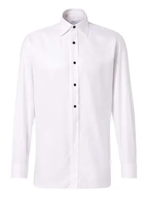 Brioni Cotton Poplin Tuxedo Shirt - White
