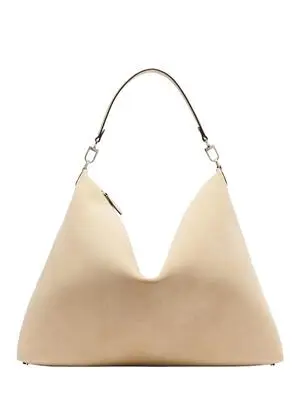 TOTEME Bevel Suede Tote Bag Beige