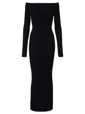 Max Mara Wool And Cashmere-blend Maxi Dress - Black