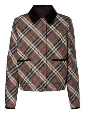Burberry Check Quilted Cotton Jacket - Multicoloured