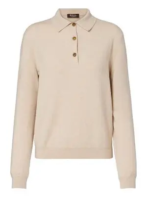 Loro Piana Cashmere Polo Sweater - White